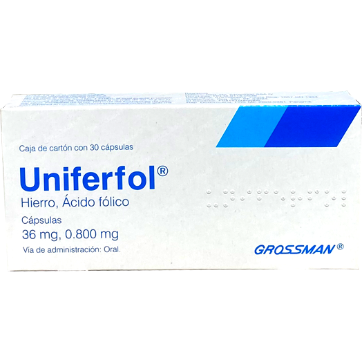 UNIFERFOL 36 0 800 MG CAPS 30 – Farmacias Popular El Molinito