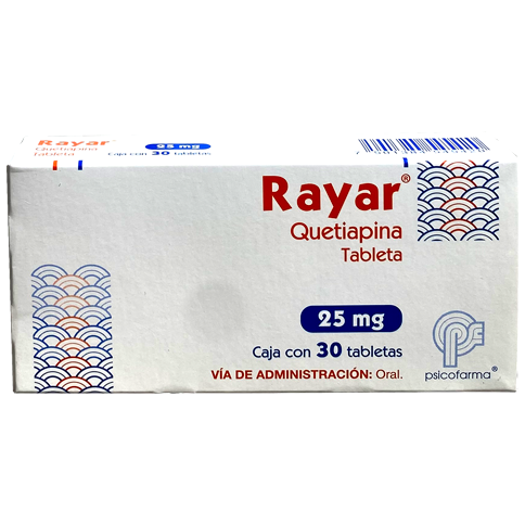 RAYAR 25 MG TAB 30 Quetiapina – Farmacias Popular El Molinito
