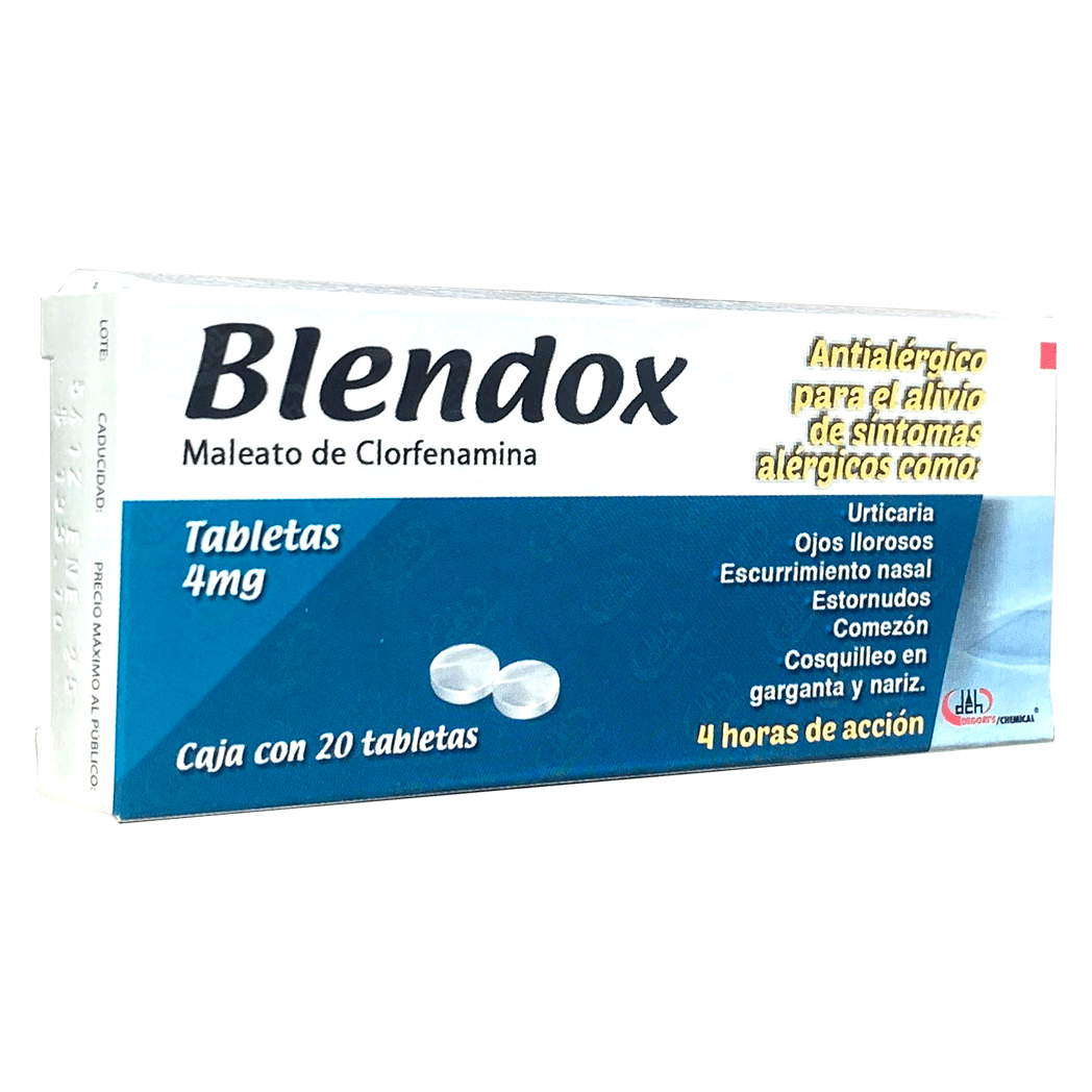 BLENDOX TAB C 20 Clorfenamina – Farmacias Popular El Molinito
