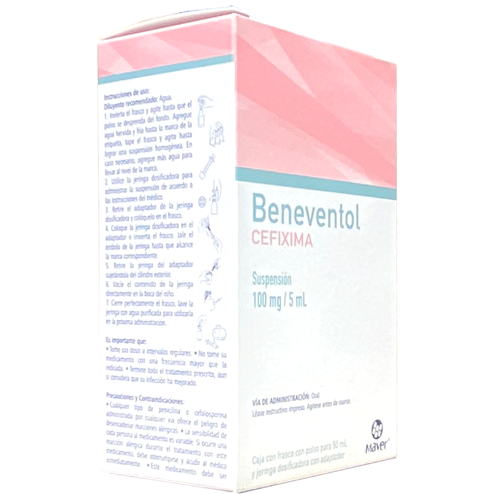 BENEVENTOL SUSP 100MG 5ML 50ML Cefixima – Farmacias Popular El Molinito