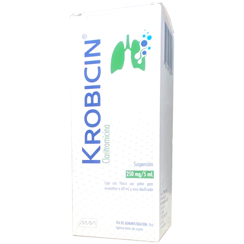 KROBICIN SUSP 250 MG 60 ML Claritromicina – Farmacias Popular El Molinito